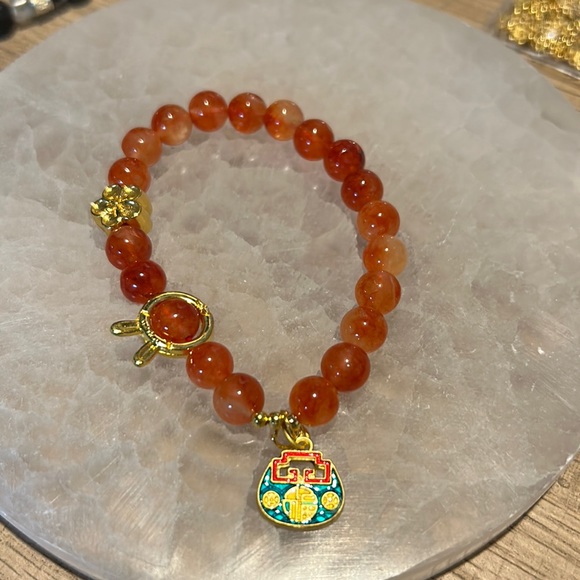 Accessories | Handmade Bracelet Dyed Agate Fire Phenix With Year Of The ...
